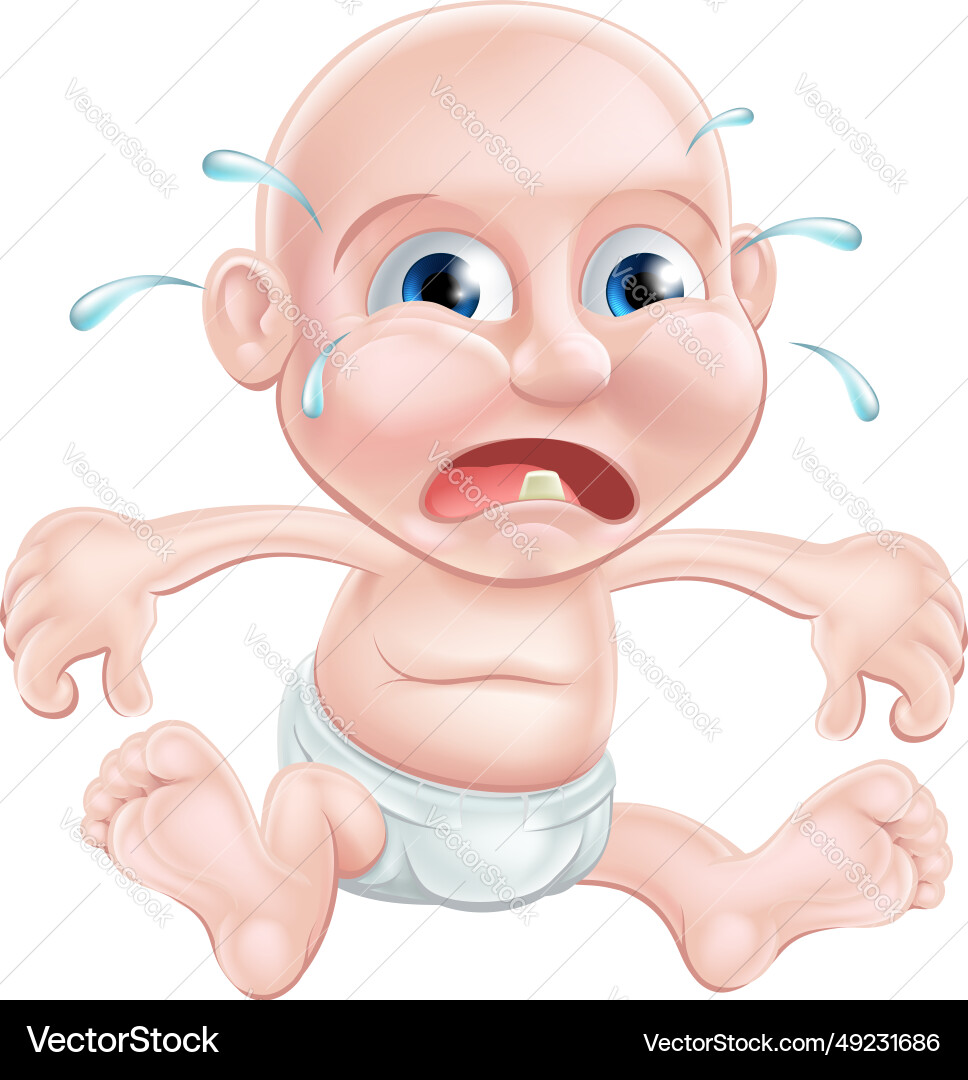 Teething cartoon baby Royalty Free Vector Image