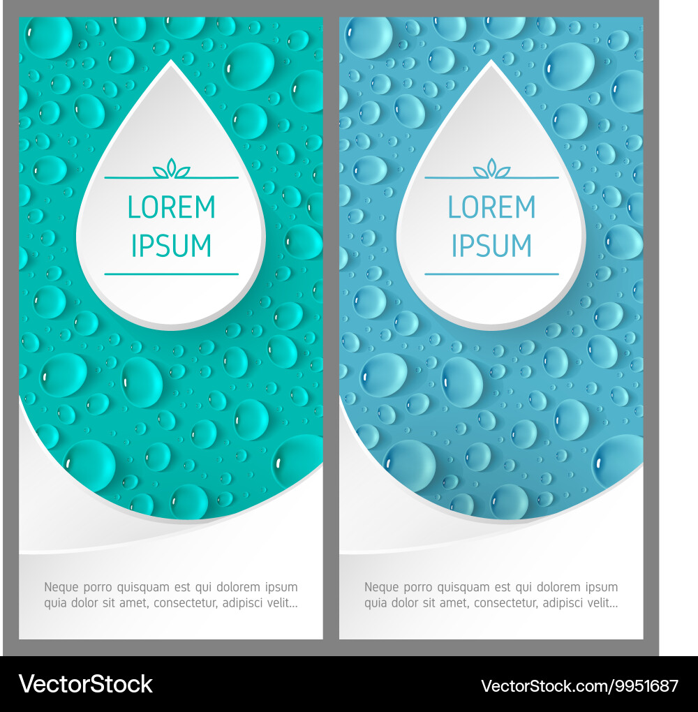 Banner template with drops Royalty Free Vector Image