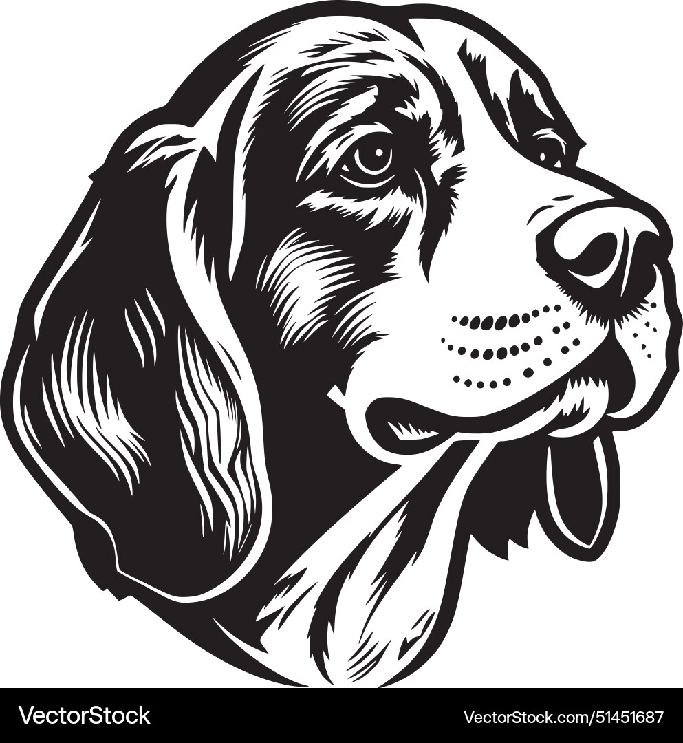 Beagle - minimalist and flat logo Royalty Free Vector Image