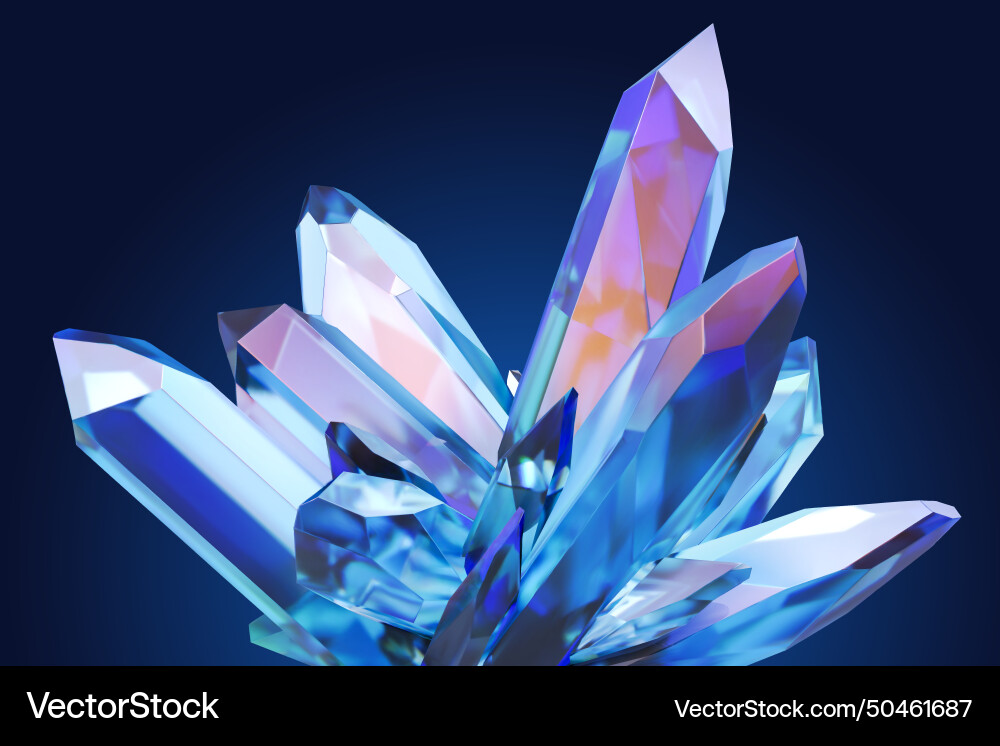 Beautiful blue clear crystal Royalty Free Vector Image