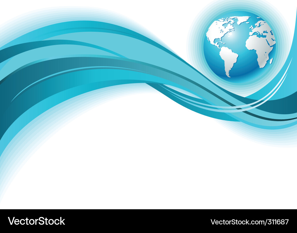 Business world map wave backgr Royalty Free Vector Image