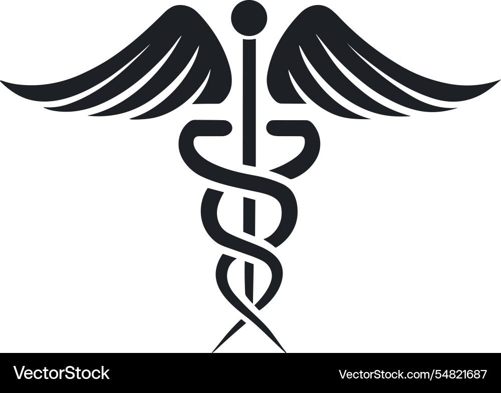 Caduceus medical symbol Royalty Free Vector Image