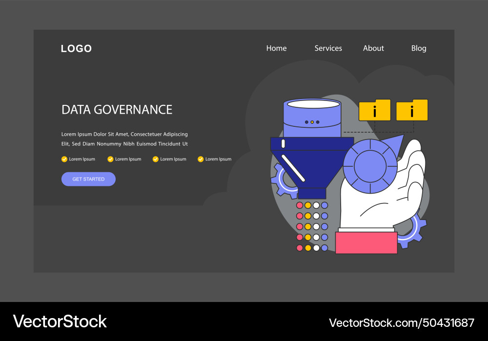 Data governance information oversight Royalty Free Vector