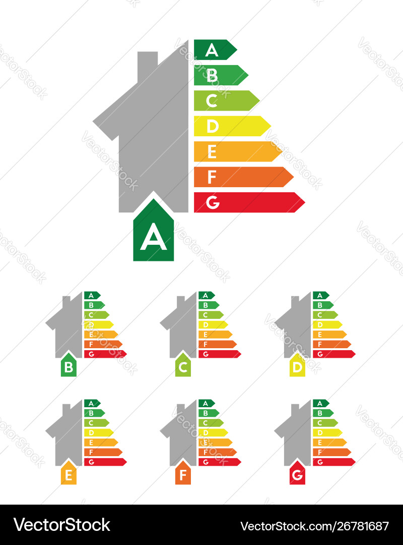 Energieeffizienzzertifikat Lizenzfreies Vektorbild