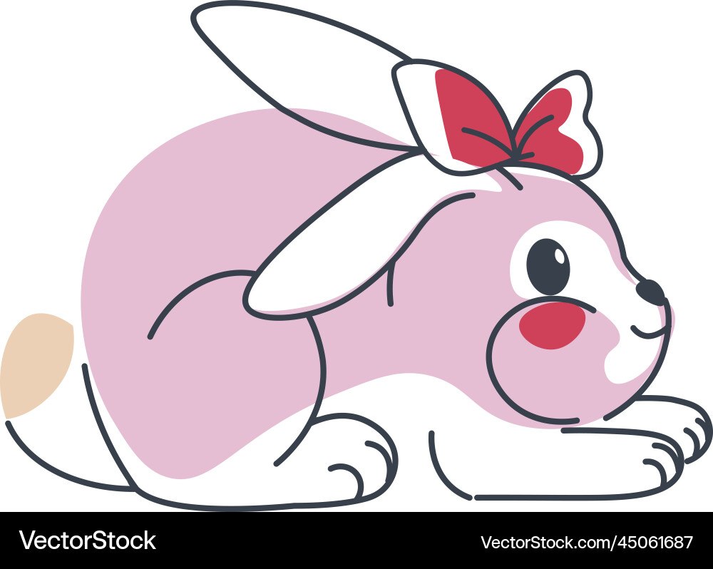 Female character rabbit with bow on head Vector Image