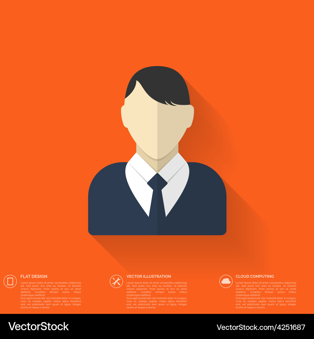 Flat male avatar user profile icon business Vector Image