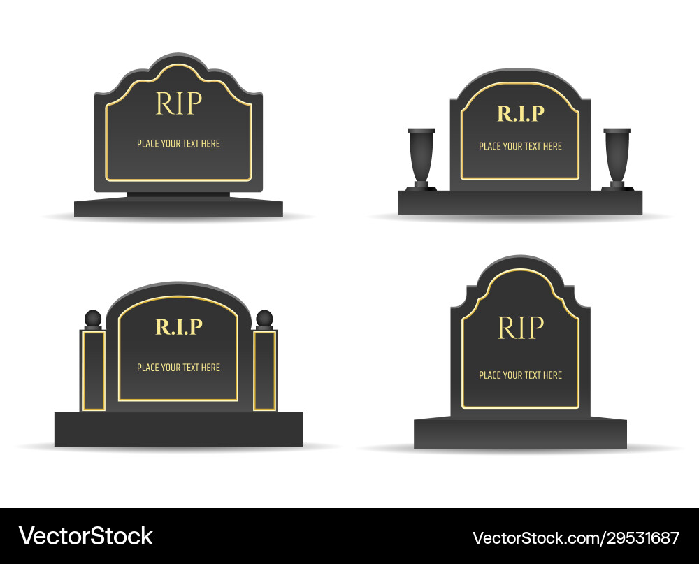Grave headstones set Royalty Free Vector Image