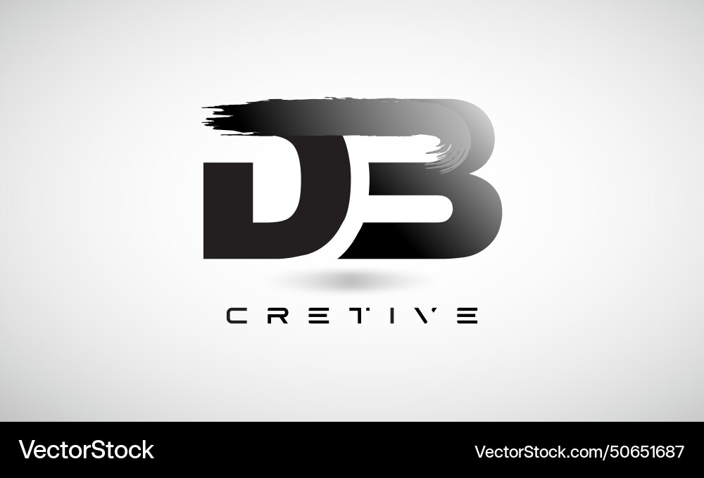 Letter db logo logotype icon concept with brush st