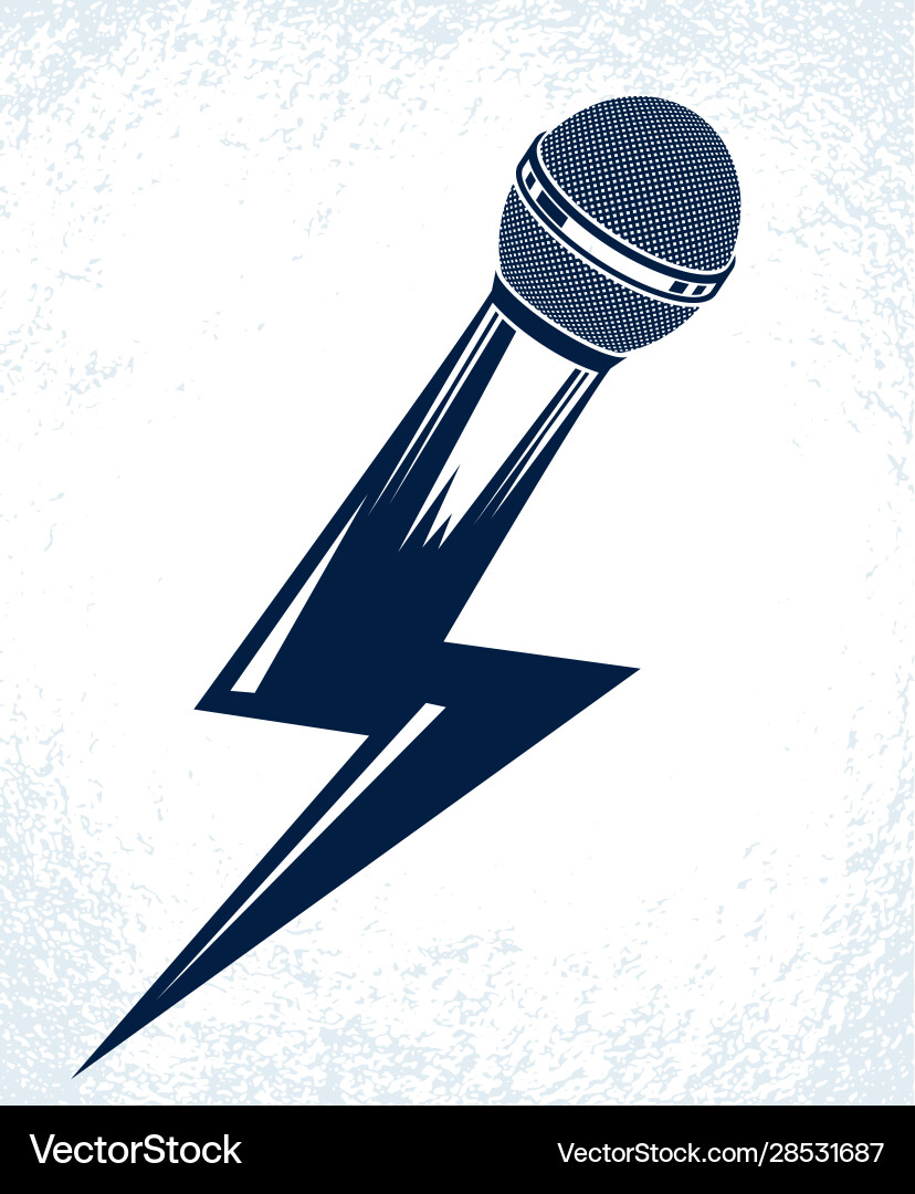 Microphone in a shape lightning mic like Vector Image