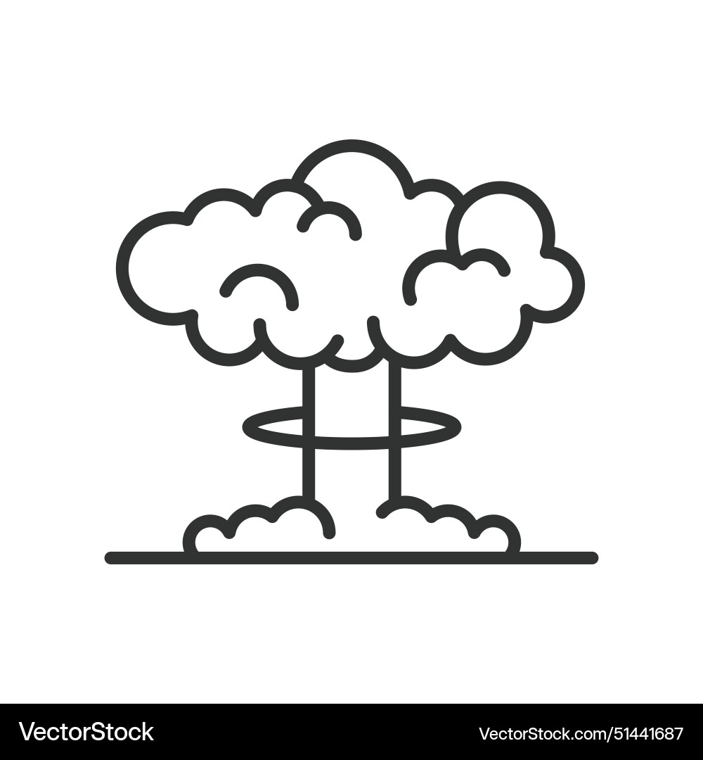 Nuclear explosion in line design Royalty Free Vector Image