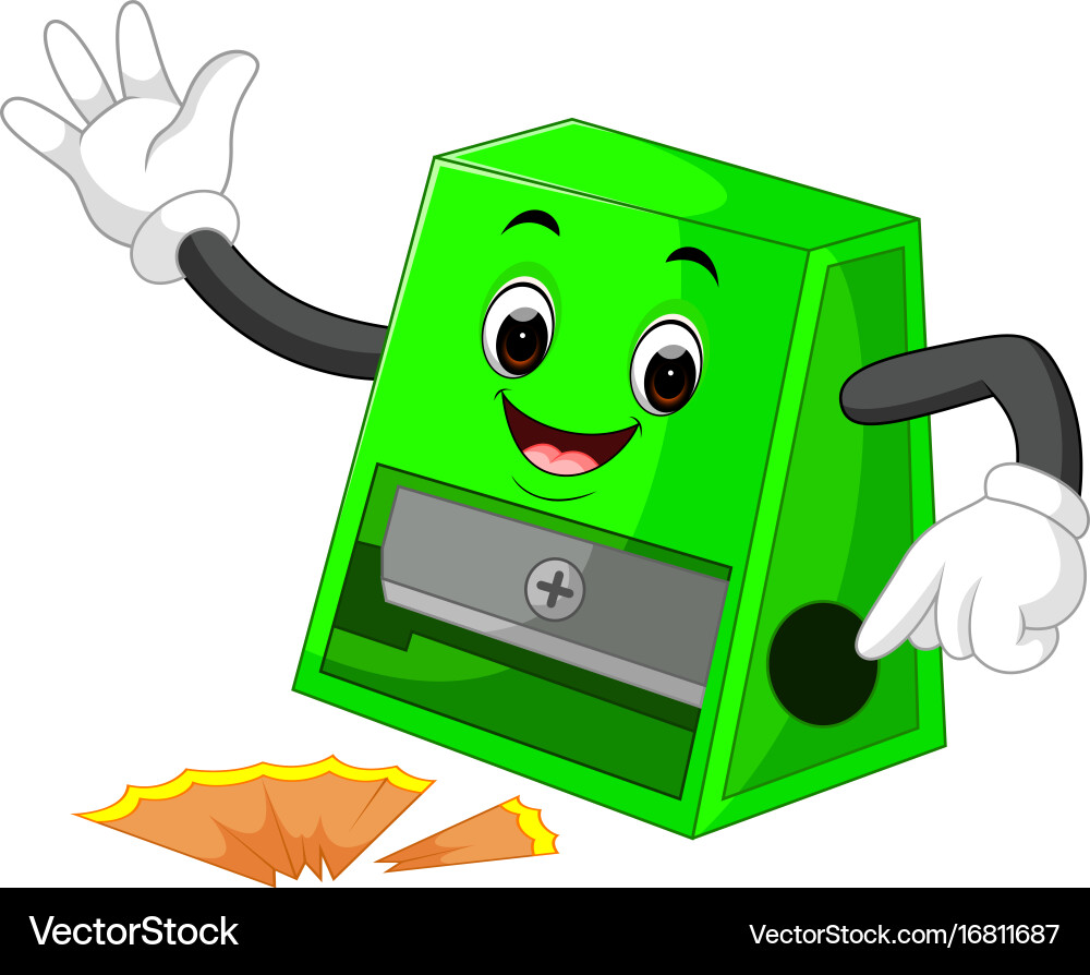 Pencil sharpener cartoon Royalty Free Vector Image