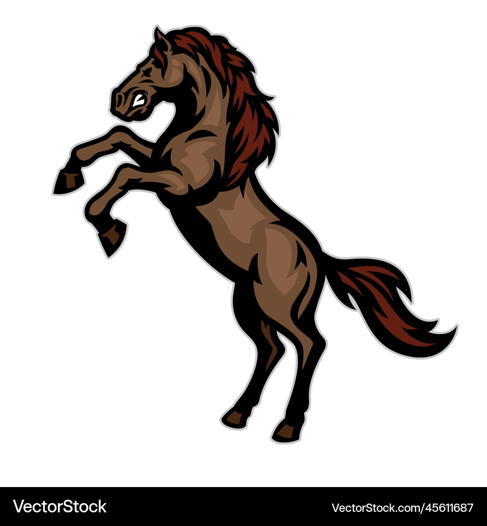 Prancing horse pose mascot logo Royalty Free Vector Image