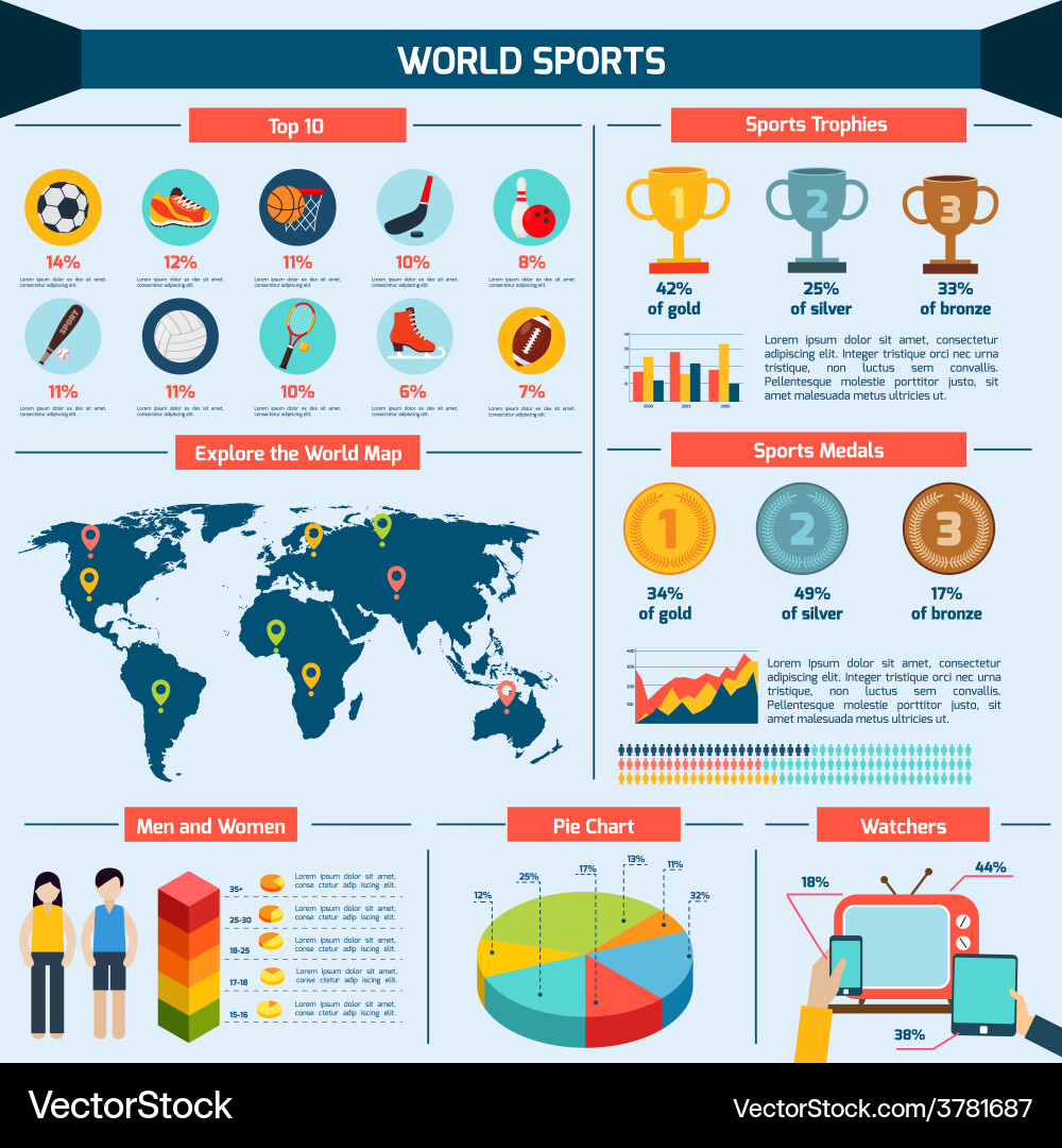 Sports infographics set Royalty Free Vector Image