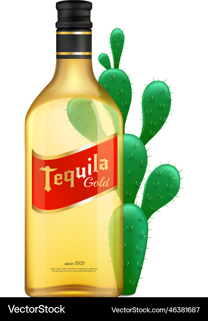 Tequila realistic Royalty Free Vector Image - VectorStock