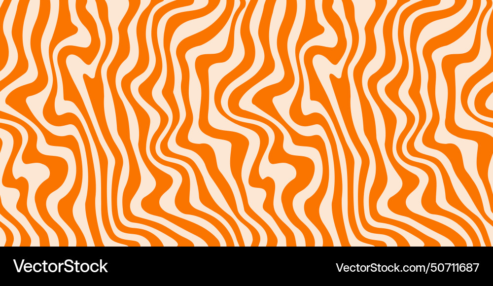 Wavy line seamless pattern trippy groovy liquid Vector Image