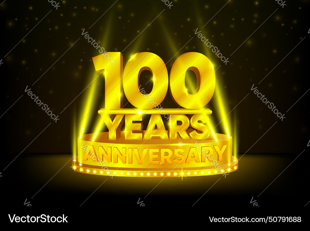 100 years anniversary celebration Royalty Free Vector Image