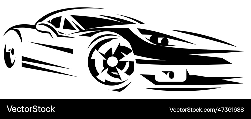 Black Line Car Logo Template Royalty Free Vector Image
