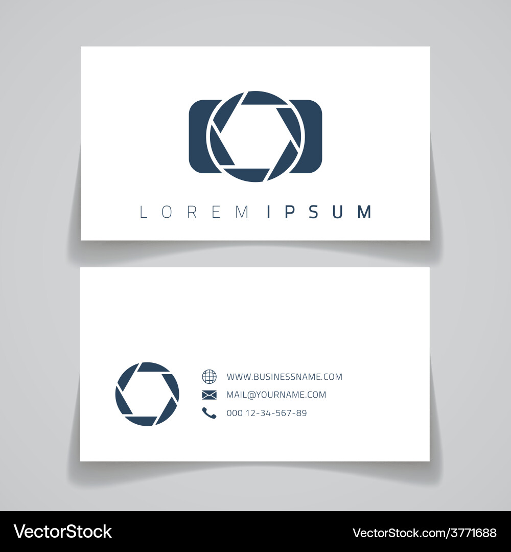 Camera Business Card Template Royalty Free Vector Image