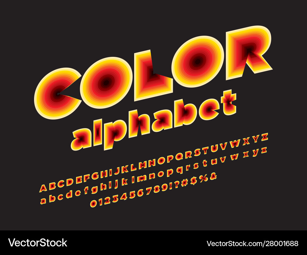 Colorful Alphabet Font Royalty Free Vector Image