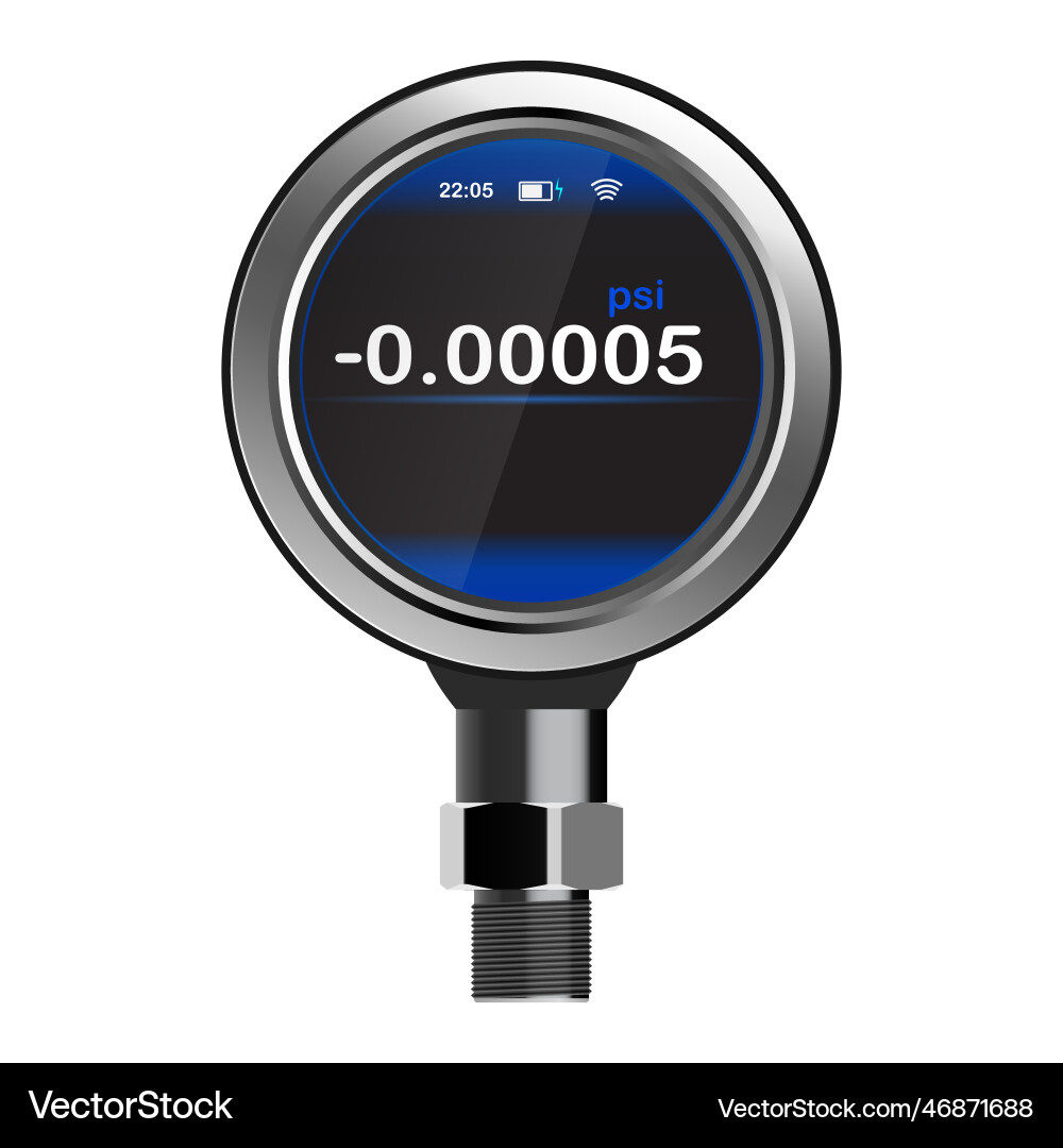 Digital pressure gauge high Royalty Free Vector Image
