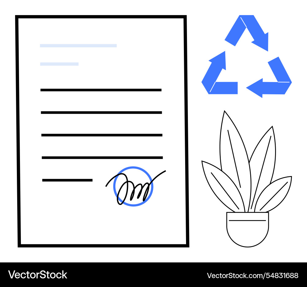 Environmental agreement signed with focus Vector Image