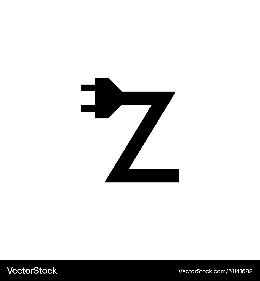 Letter z cable simple logo symbol Royalty Free Vector Image