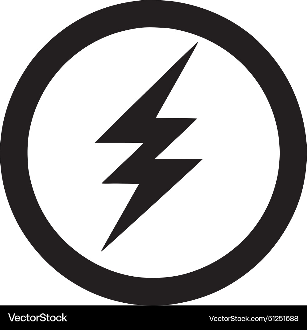 Lightning - black and white isolated icon Vector Image