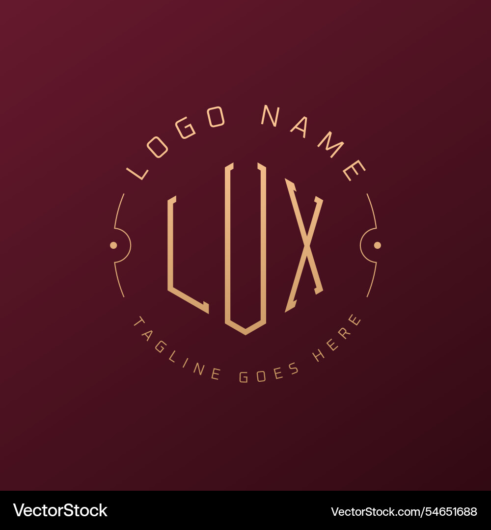 Luxury lux logo design elegant letter Royalty Free Vector