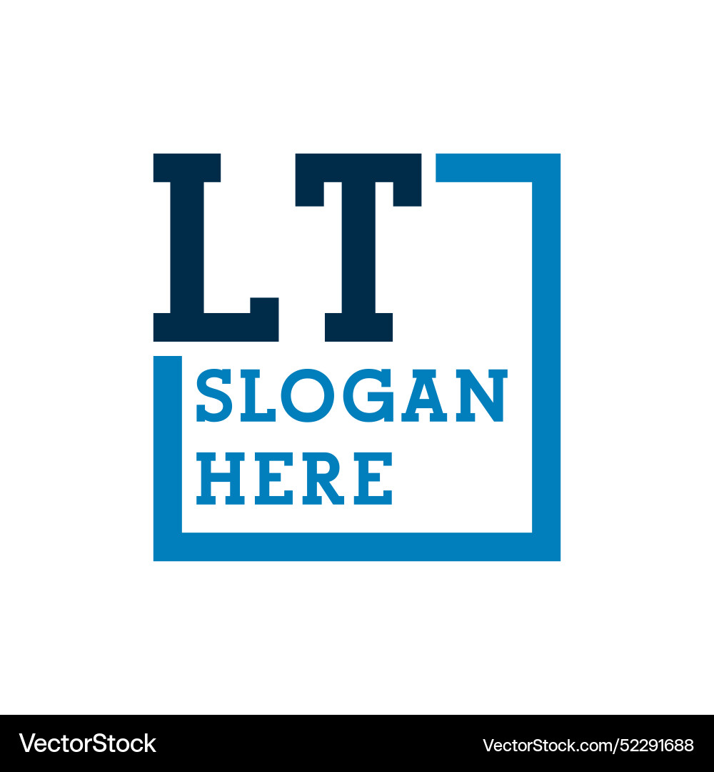 Minimal initials logo letters l and t lt initial Vector Image