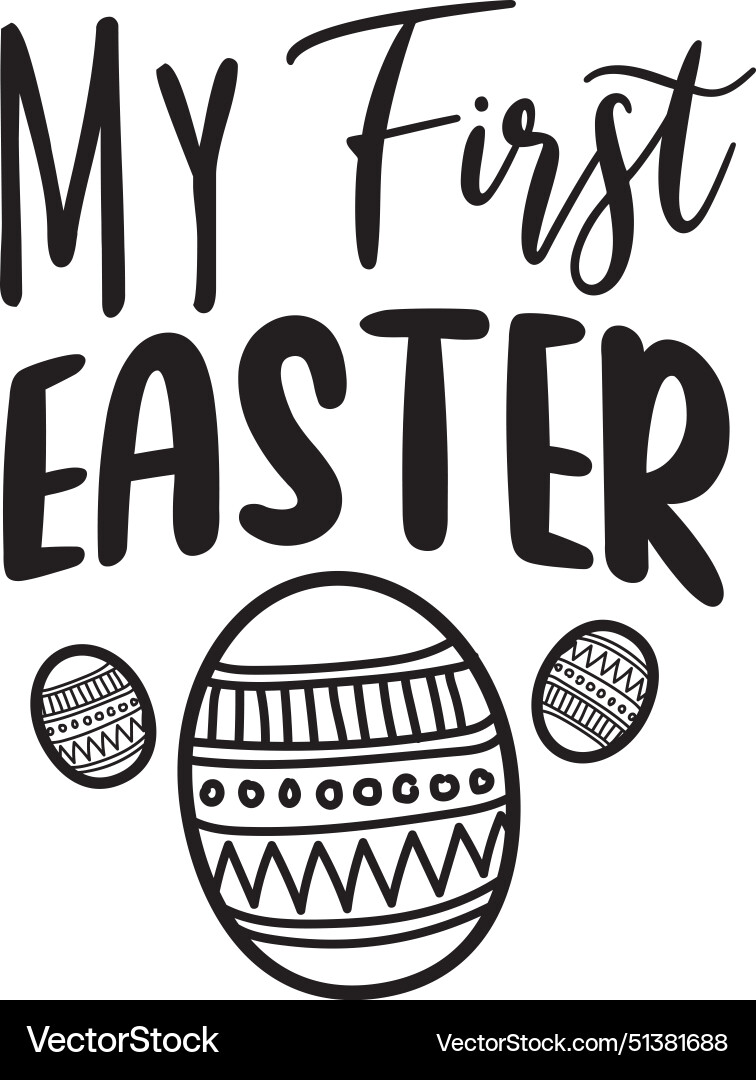 My first easter design on white background Vector Image