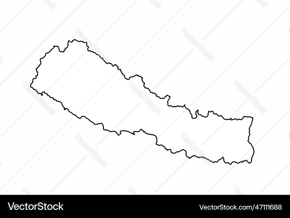 Nepal outline map Royalty Free Vector Image - VectorStock