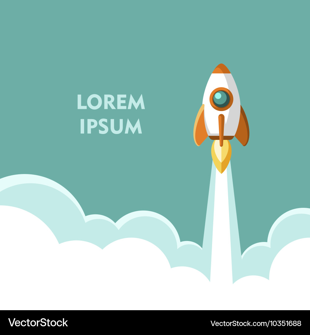 Rocket Launch Startup Royalty Free Vector Image
