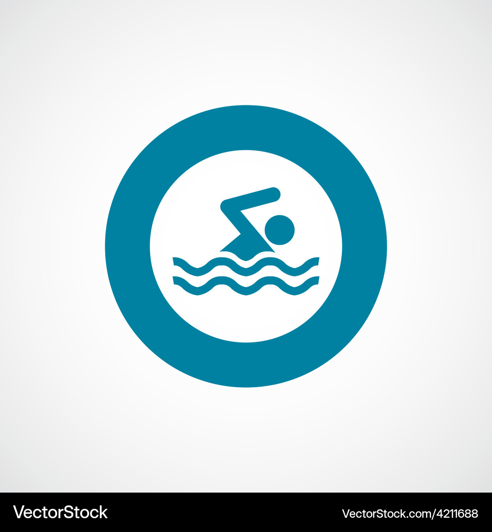 Swim icon bold blue circle border Royalty Free Vector Image