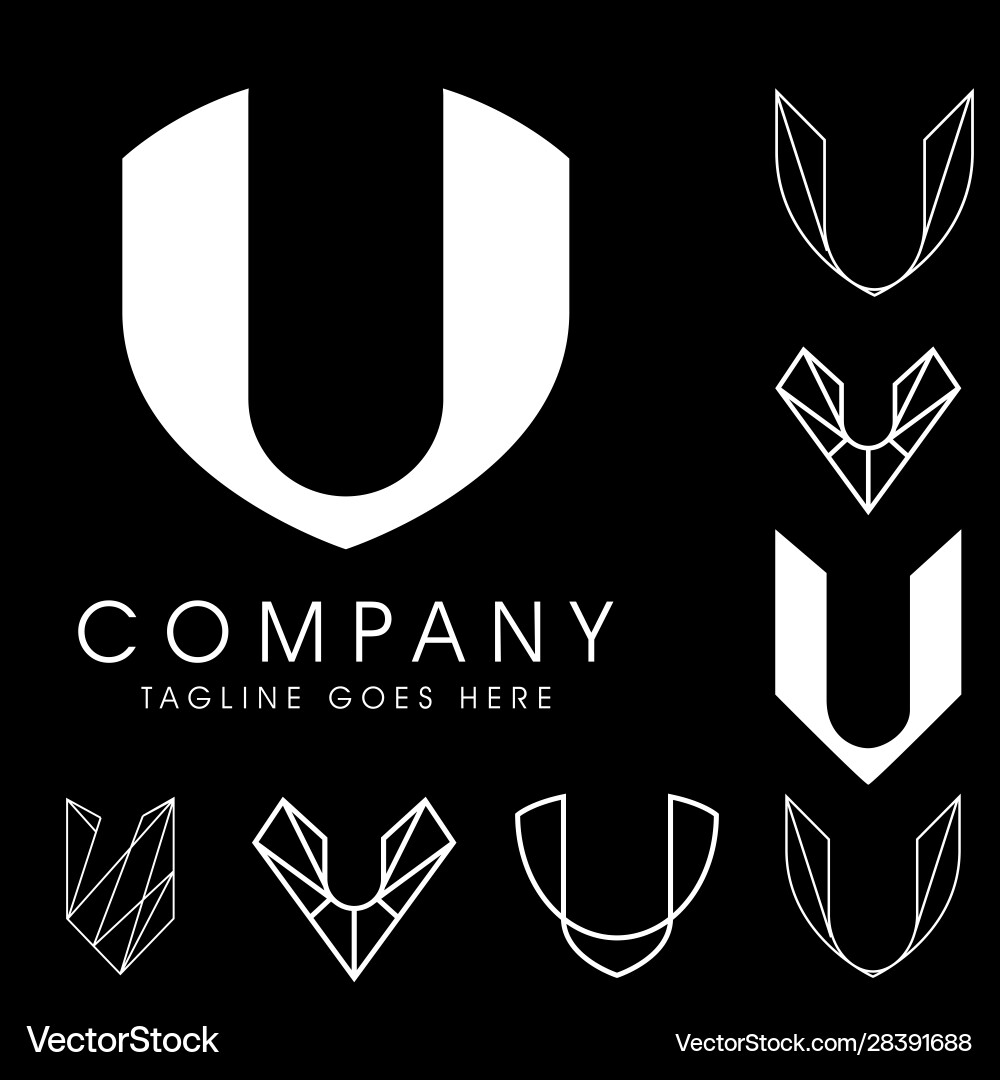 U letter based logos vol 1 Royalty Free Vector Image