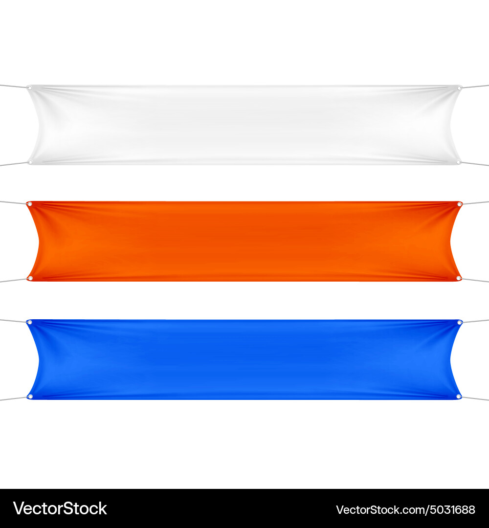 White red and blue blank empty banners Royalty Free Vector