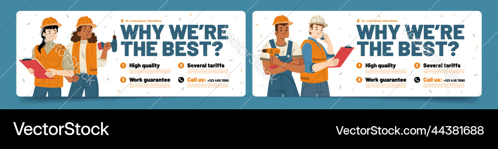 Why we are the best company introductory banners Vector Image