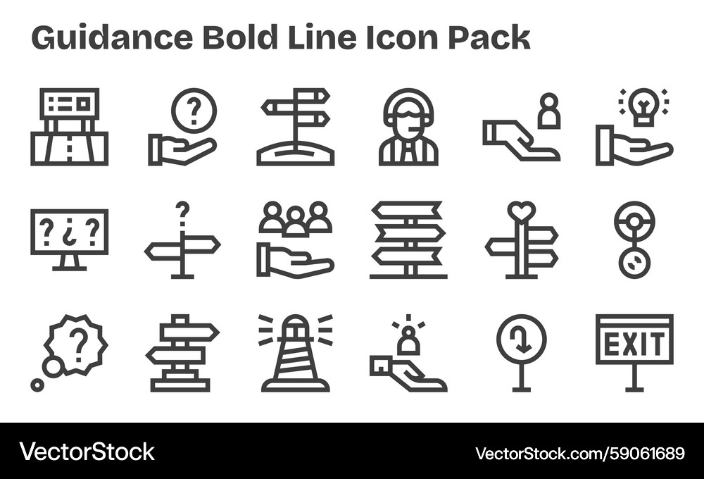 18 bold line for guidance theme Royalty Free Vector Image