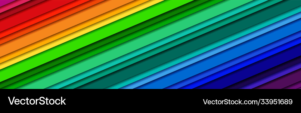 Abstract header with rainbow colors oblique lines Vector Image
