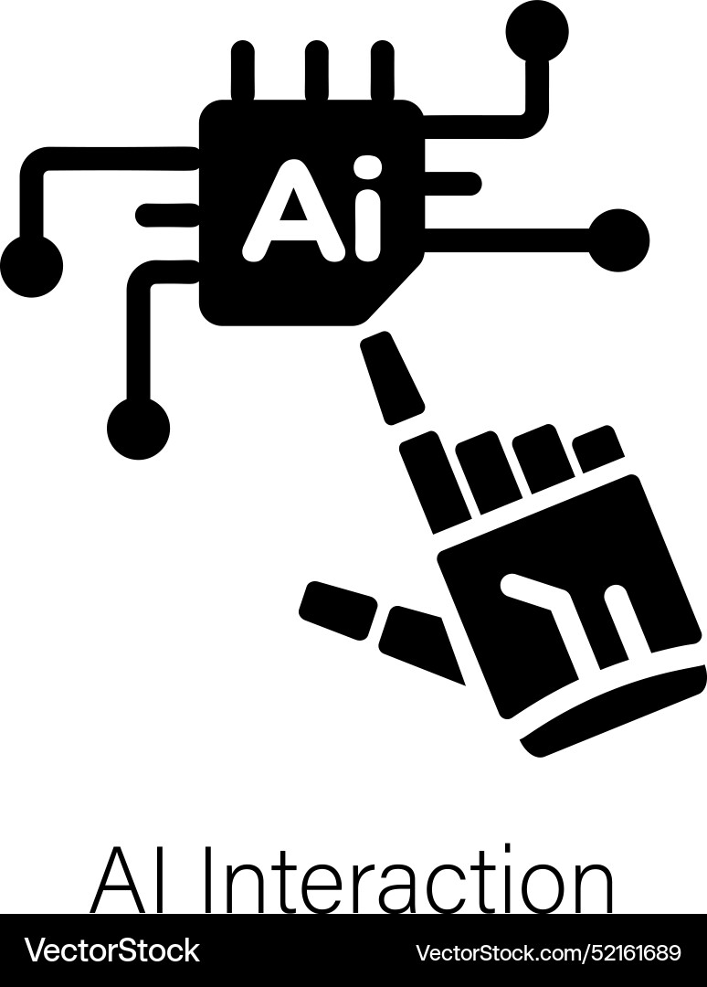Ai interaction Royalty Free Vector Image - VectorStock
