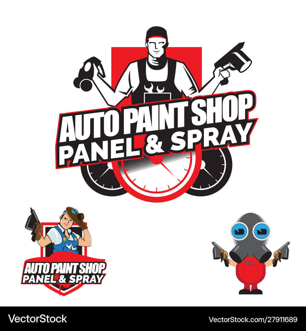Auto paint shop Royalty Free Vector Image - VectorStock