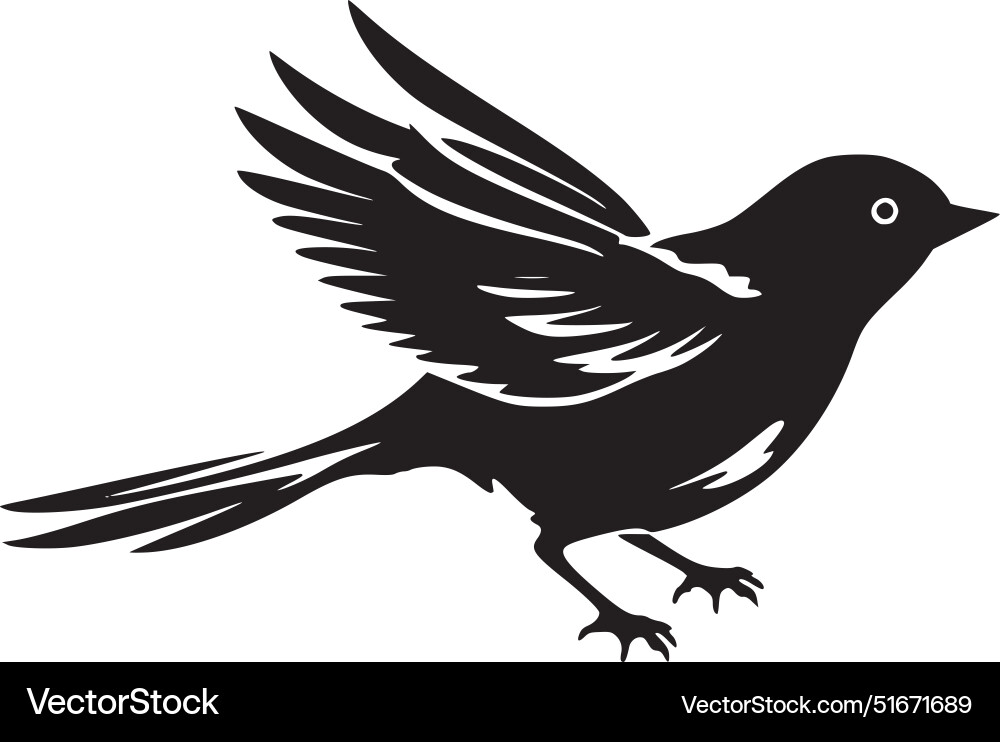 Bird - black and white Royalty Free Vector Image