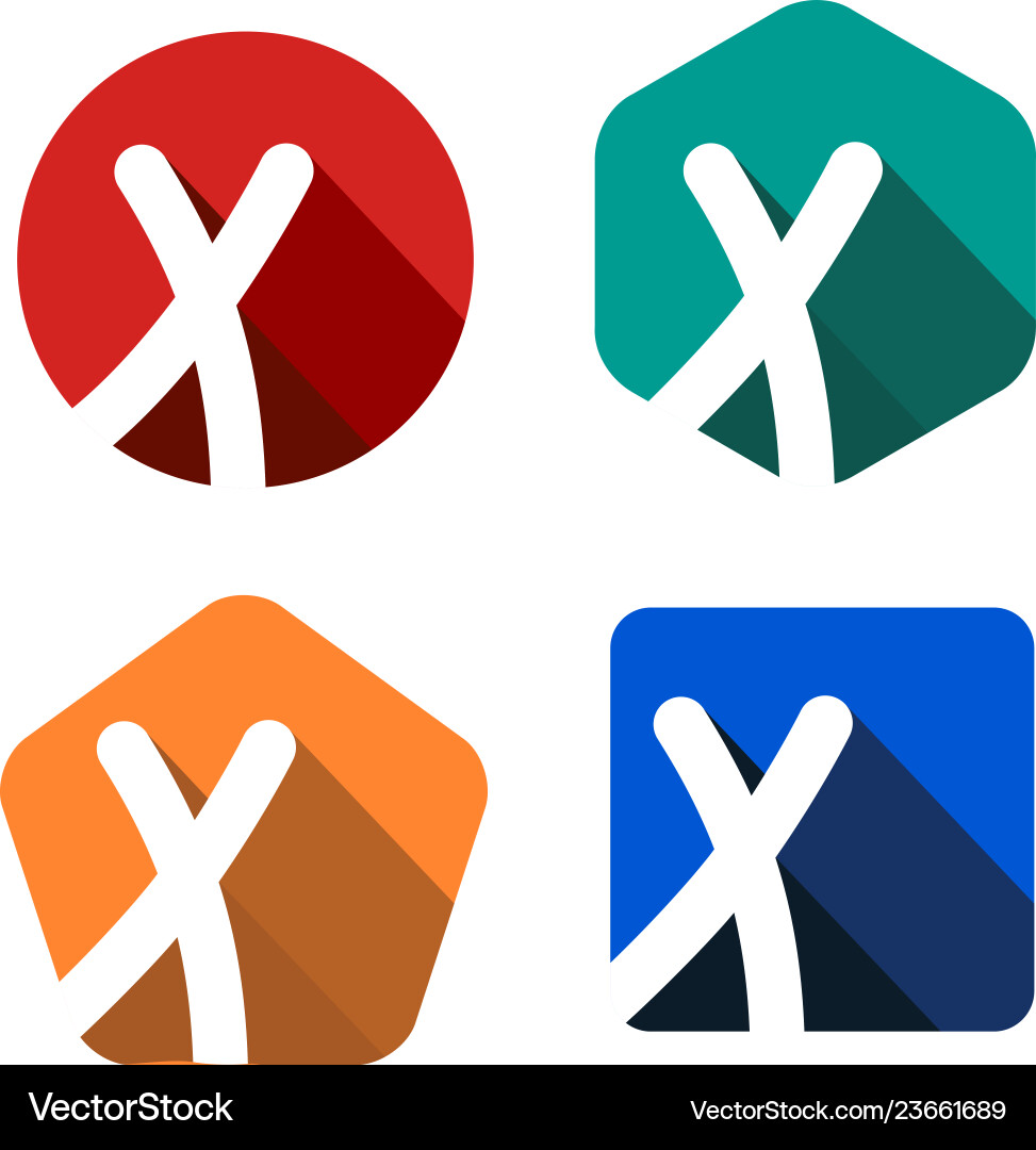 Creative handwritten white letter x inscribed Vector Image