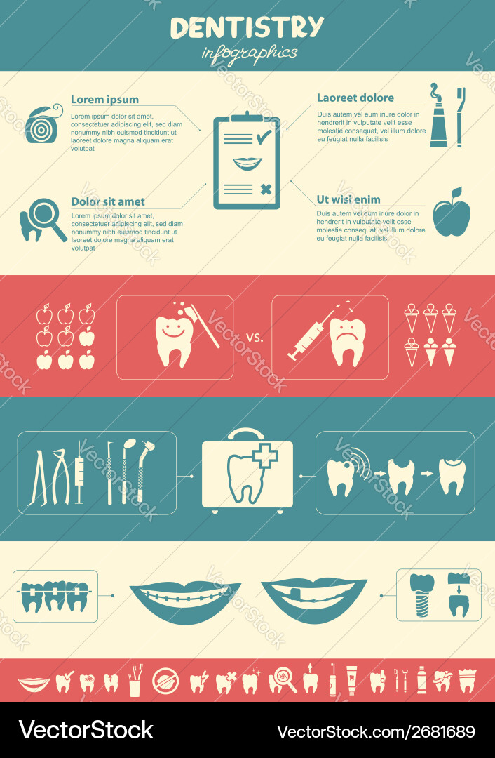 Dentistry infographics Royalty Free Vector Image