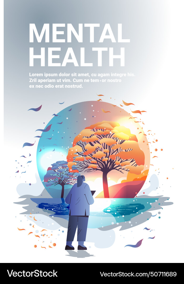 Depressed man walking outdoor in park Royalty Free Vector