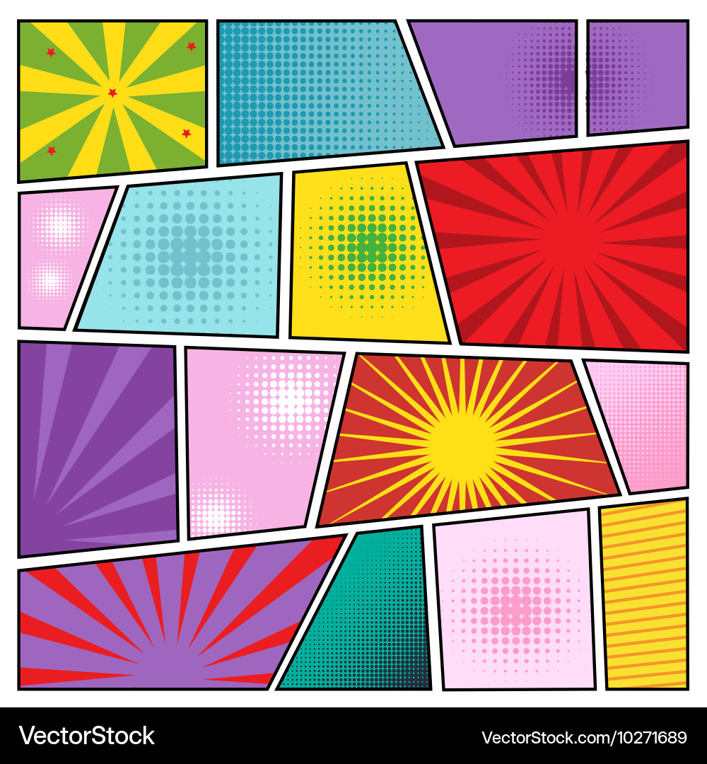 Dynamic Comics Page Background Royalty Free Vector Image