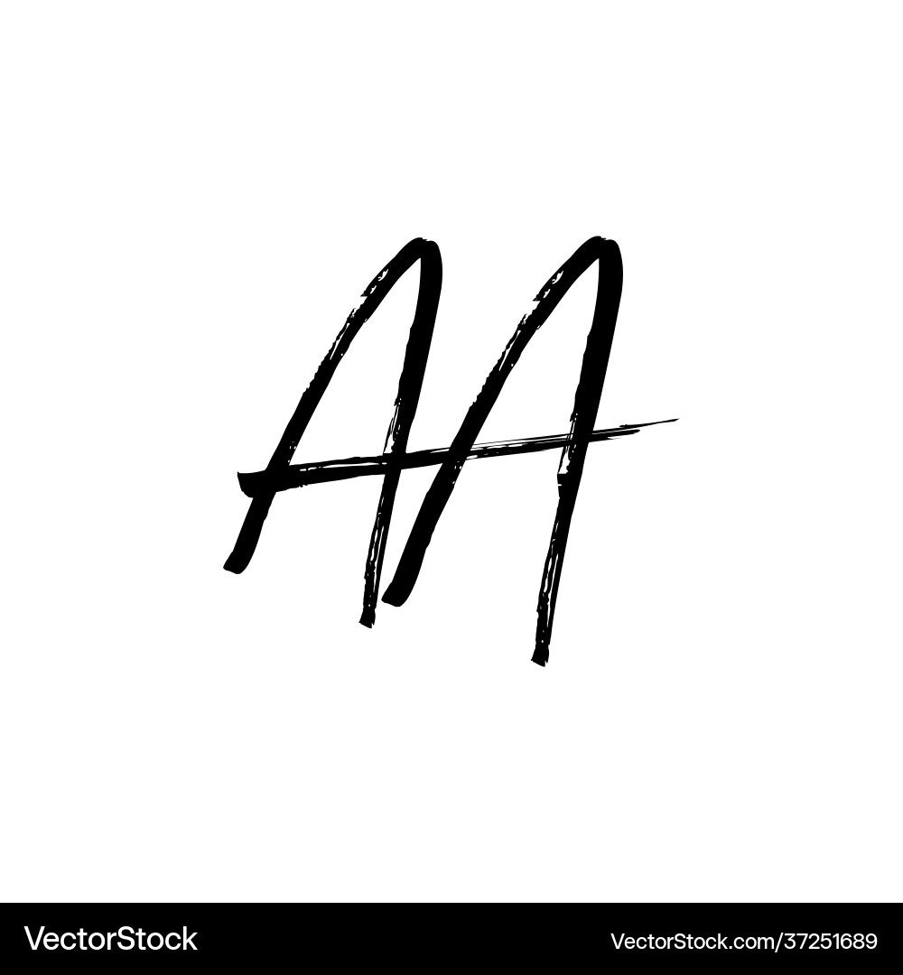 Elegant Monogram Logo - AA Brushstroke Royalty Free Vector