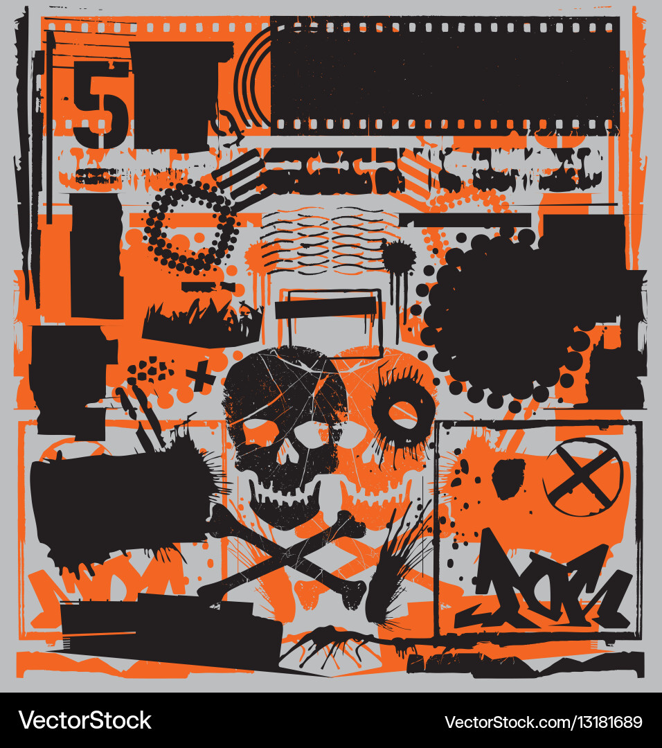 Grunge design elements set Royalty Free Vector Image