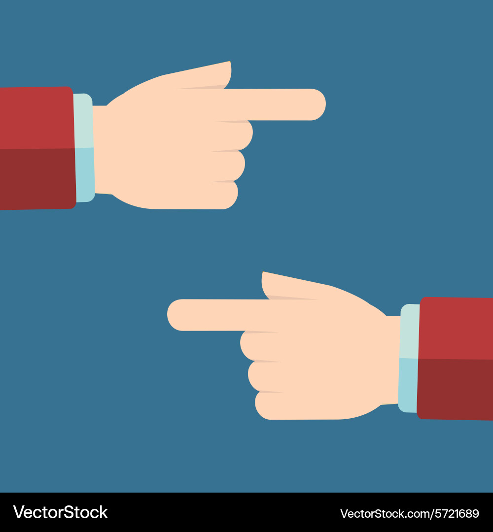 Hand with pointing finger left and right Vector Image