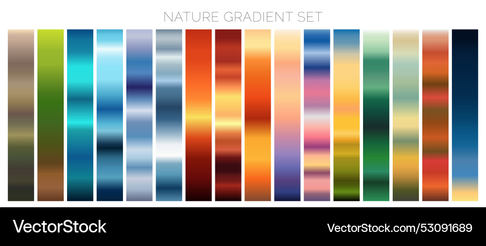 Nature gradient swatch set Royalty Free Vector Image