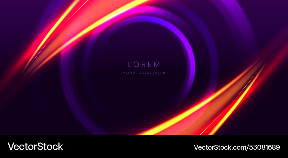 Purple circle line with lighting effect Royalty Free Vector